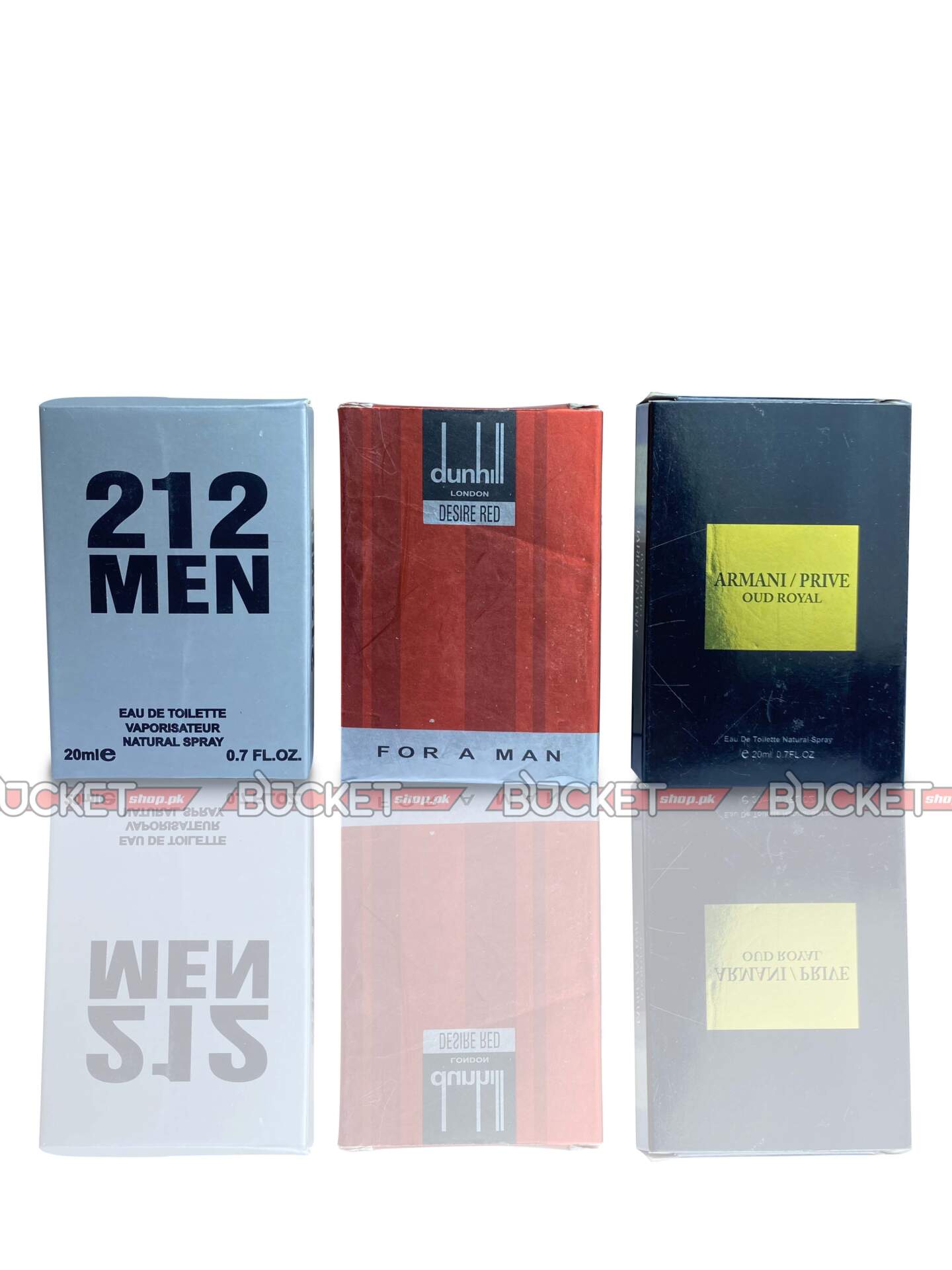 3 Testers | 212 Men | Dunhill Red | Armani Prive Royal Oud | Bucket Shop Pk